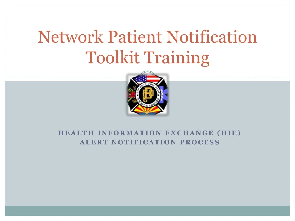 PPT - Network Patient Notification Toolkit Training PowerPoint ...