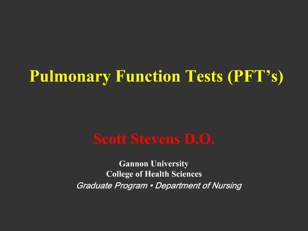 PPT - Pulmonary Function Tests PFT s PowerPoint Presentation, free ...