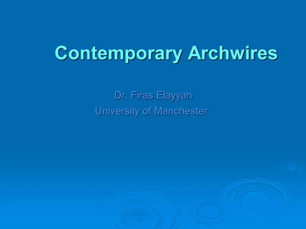 PPT - Contemporary Archwires PowerPoint Presentation, free download ...