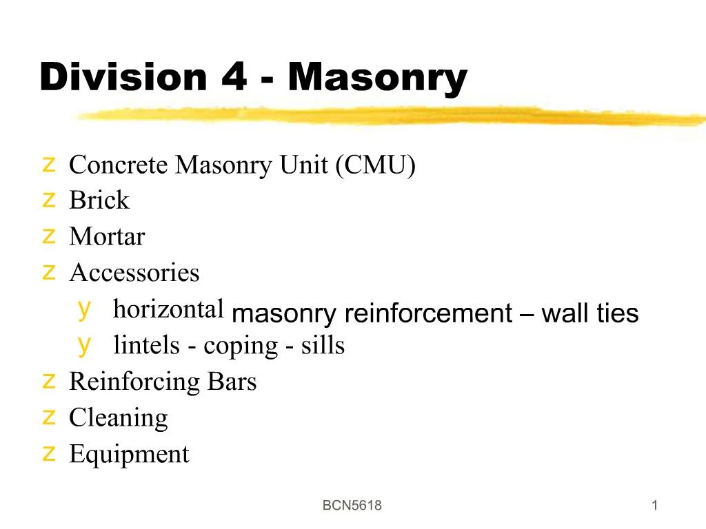 PPT - Division 4 - Masonry PowerPoint Presentation, free download - ID ...