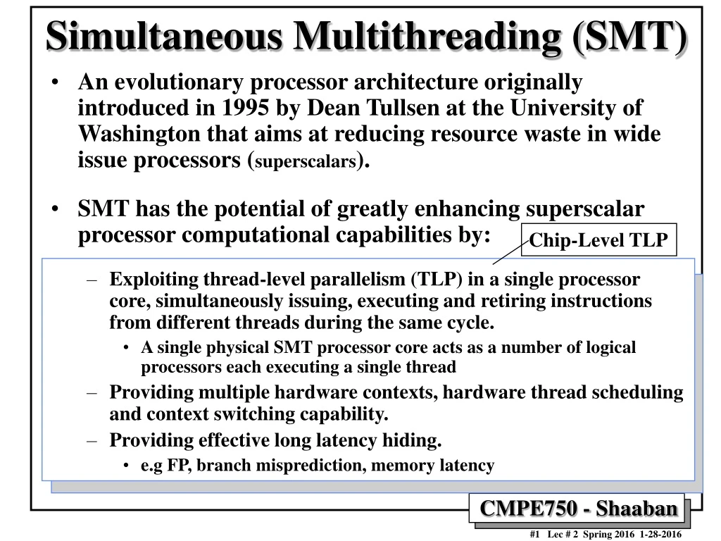 PPT Simultaneous Multithreading SMT PowerPoint Presentation Free