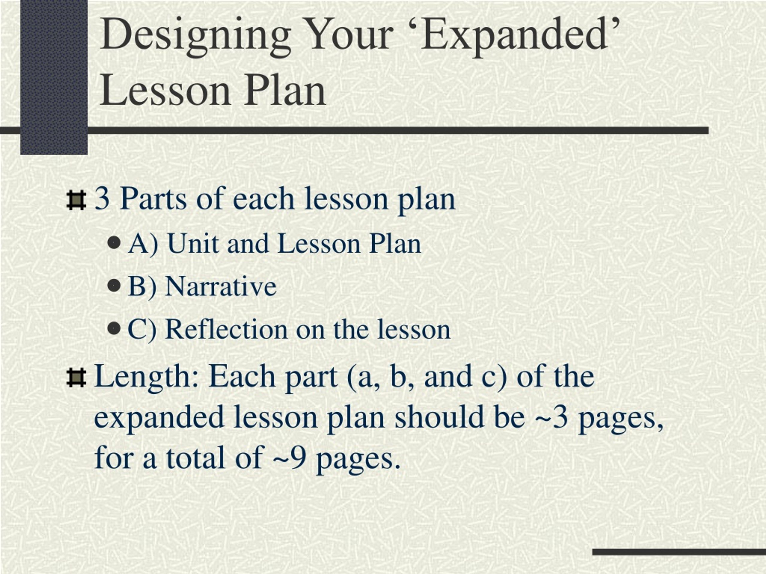 PPT - Designing Your ‘Expanded’ Lesson Plan PowerPoint Presentation ...