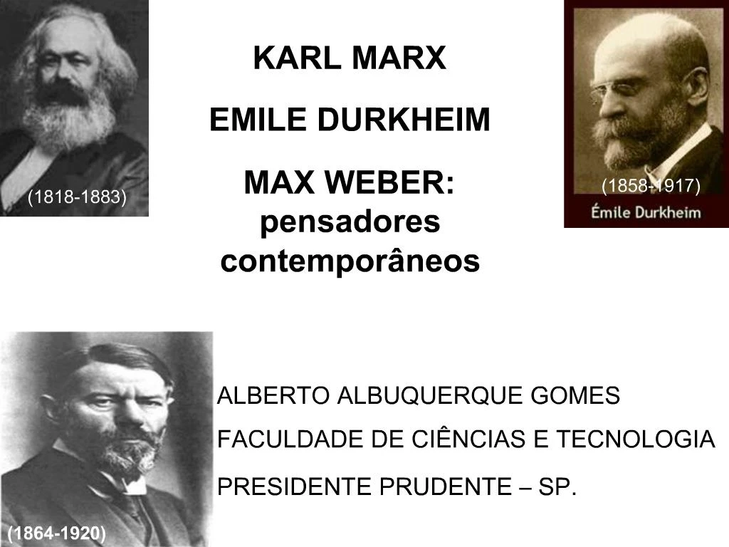 PPT - KARL MARX EMILE DURKHEIM MAX WEBER: pensadores contempor neos PowerPoint Presentation - ID ...