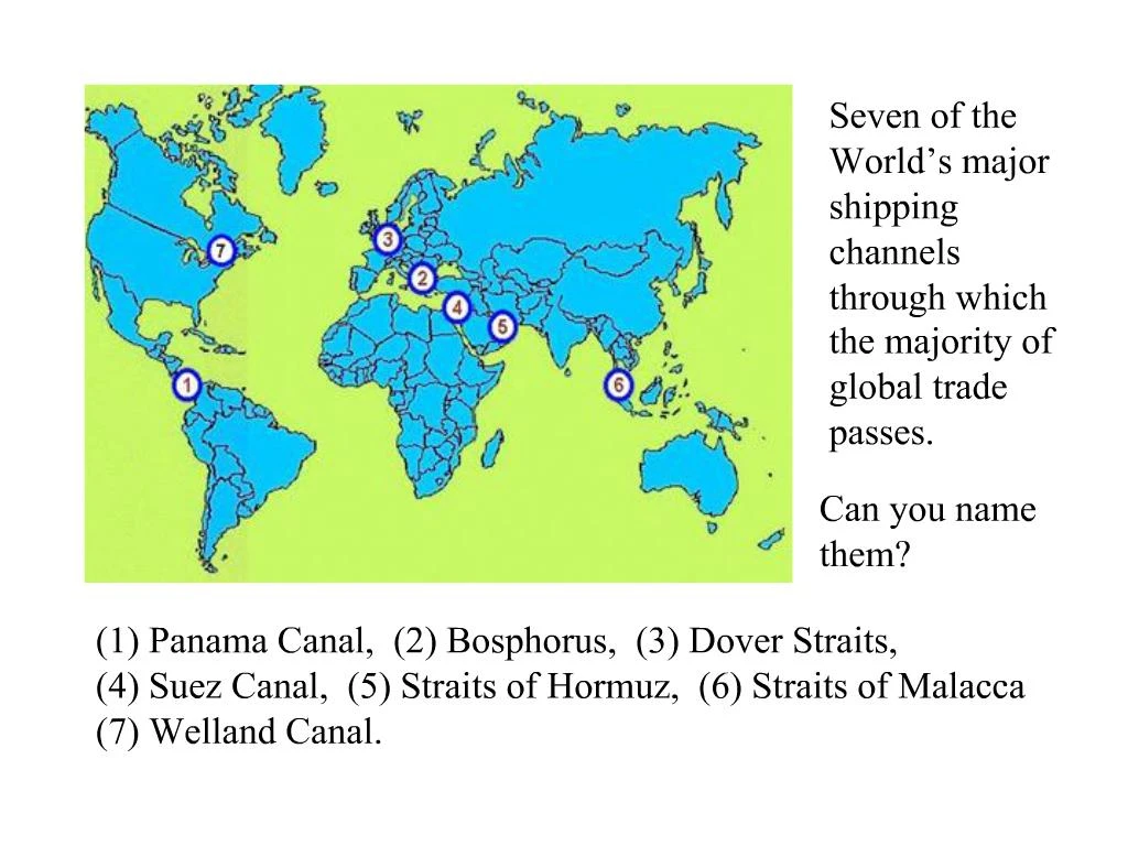 PPT - 1 Panama Canal, 2 Bosphorus, 3 Dover Straits, 4 Suez Canal, 5 ...