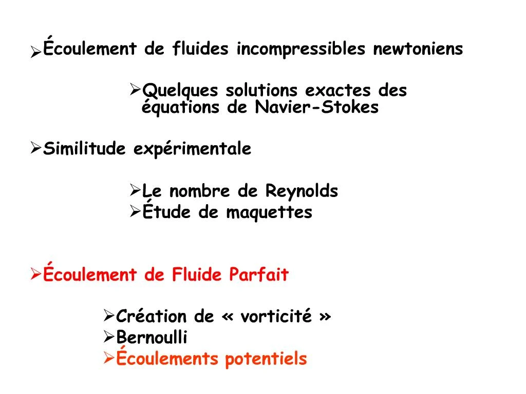 PPT - Ecoulement plan, stationnaire, homog ne, incompressible ...