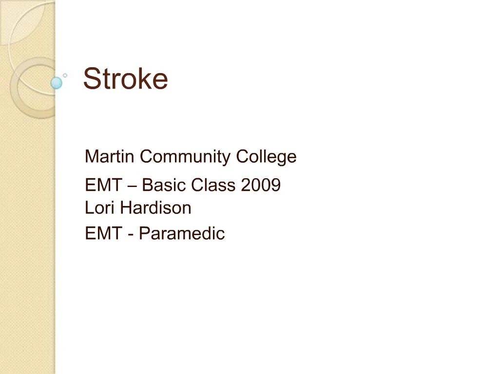 PPT - Stroke PowerPoint Presentation, free download - ID:436840