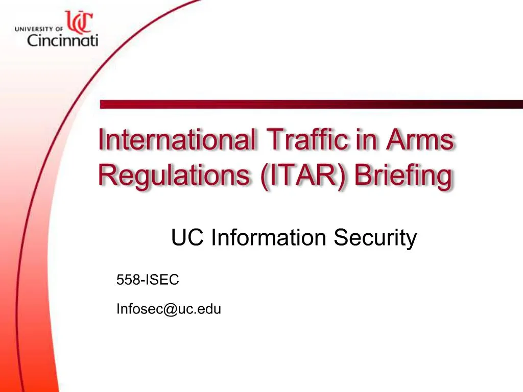PPT - International Traffic in Arms Regulations ITAR Briefing ...