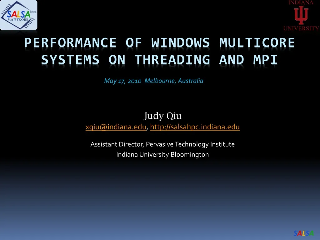 Ppt Performance Of Windows Multicore Systems On Threading And Mpi Powerpoint Presentation Id