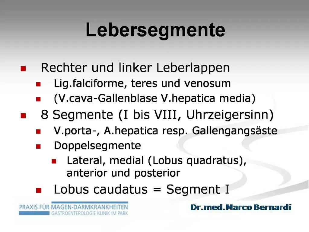 PPT - Ultraschall Leber-Anatomie für Fortgeschrittene PowerPoint ...