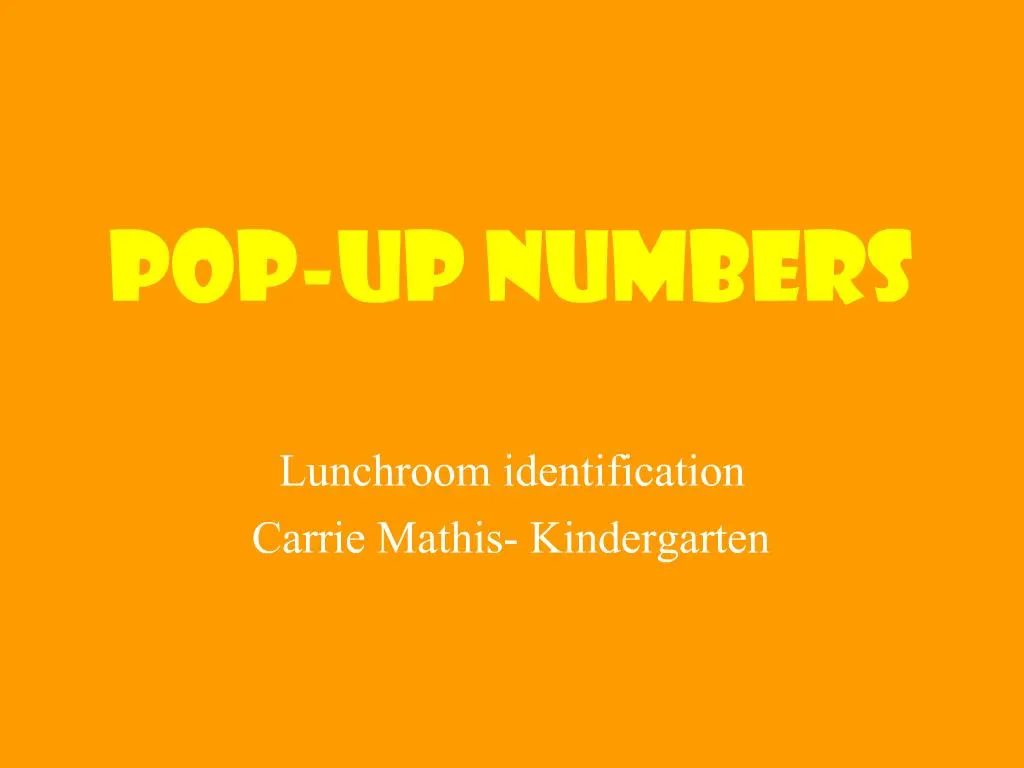 PPT - Pop-up Numbers PowerPoint Presentation, free download - ID:448211