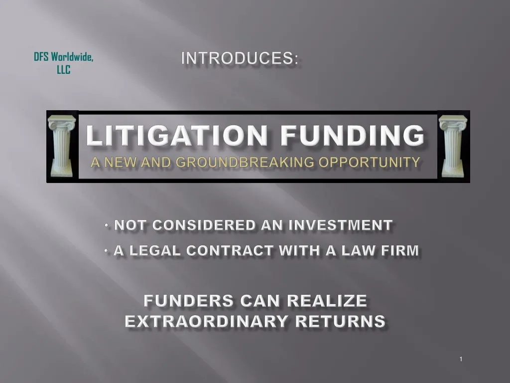 PPT - LITIGATION FUNDING PowerPoint Presentation, free download - ID:449270