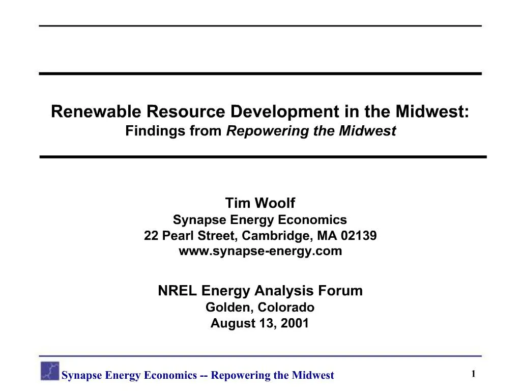 PPT - Renewable Resource Development in the Midwest: Findings from ...