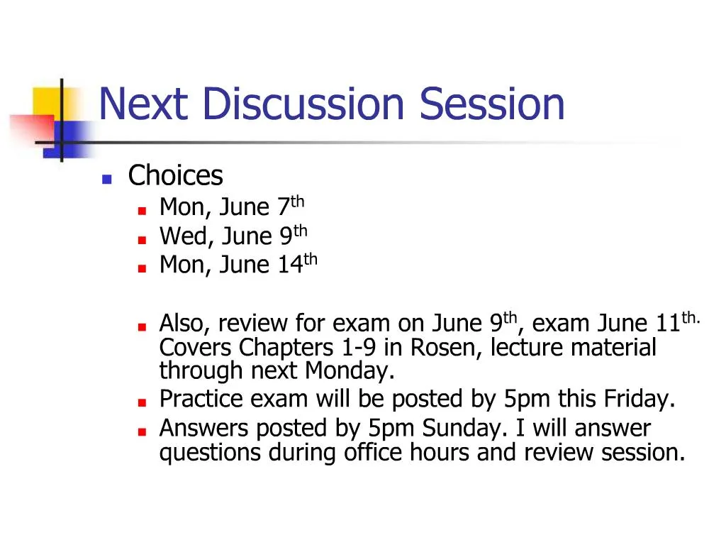 PPT - Next Discussion Session PowerPoint Presentation, free download ...