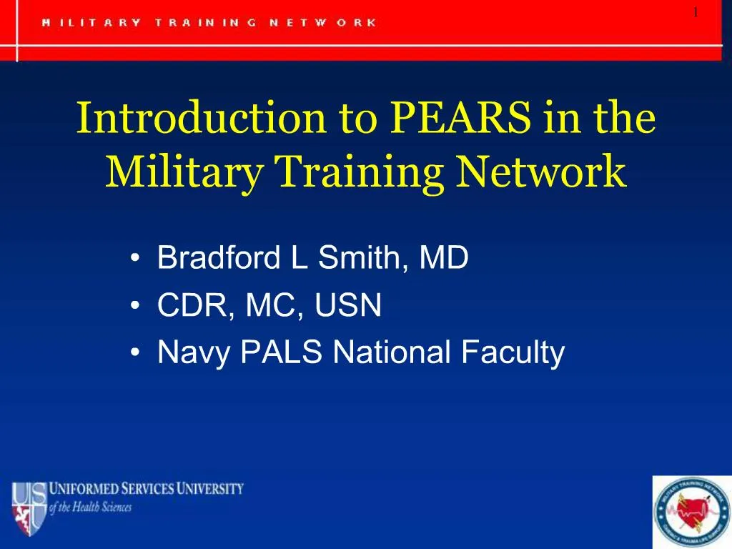 PPT - Introduction to PEARS in the Military Training Network PowerPoint ...