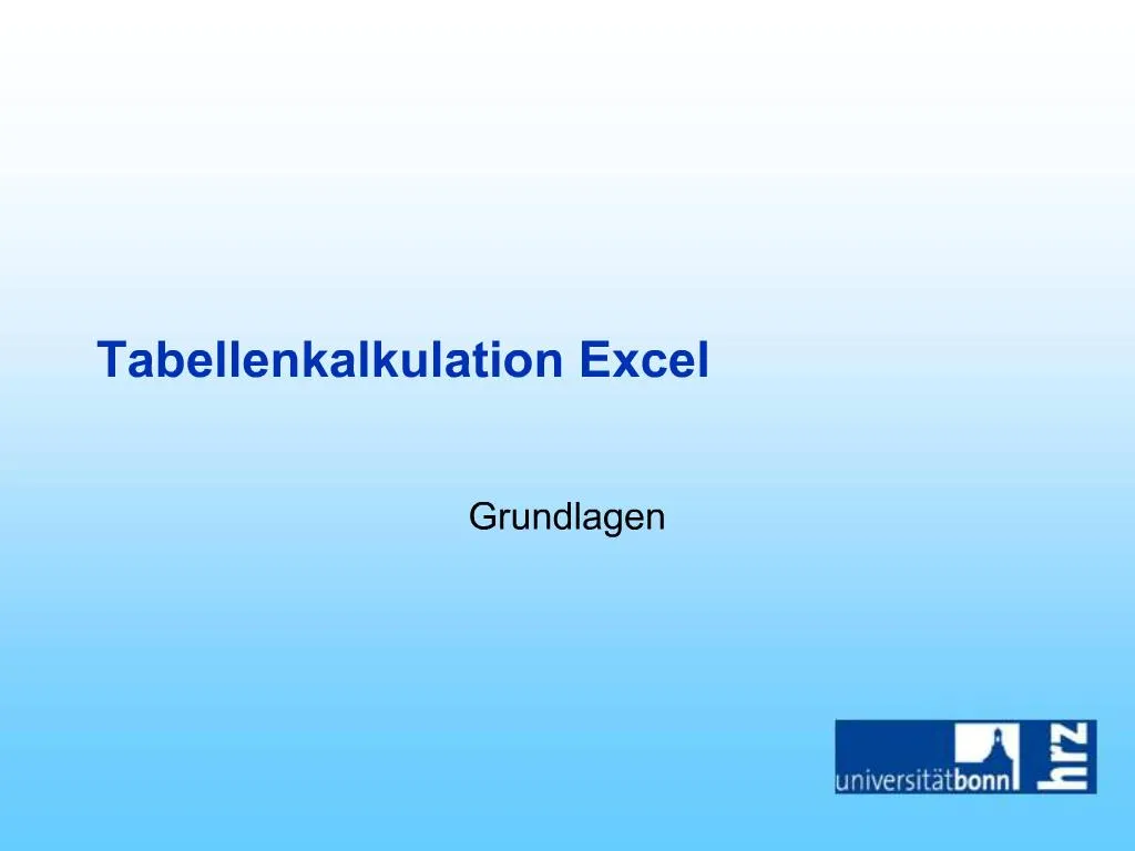 PPT - Tabellenkalkulation Excel PowerPoint Presentation, free download ...