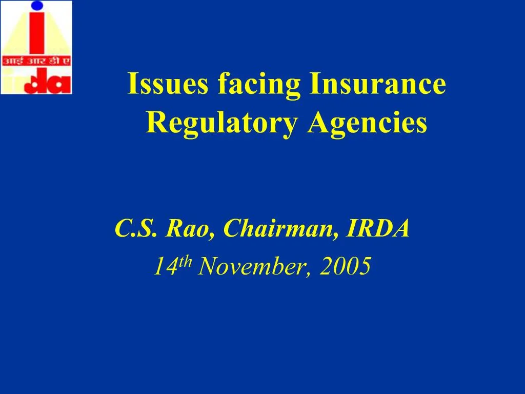 PPT - Issues facing Insurance Regulatory Agencies PowerPoint ...