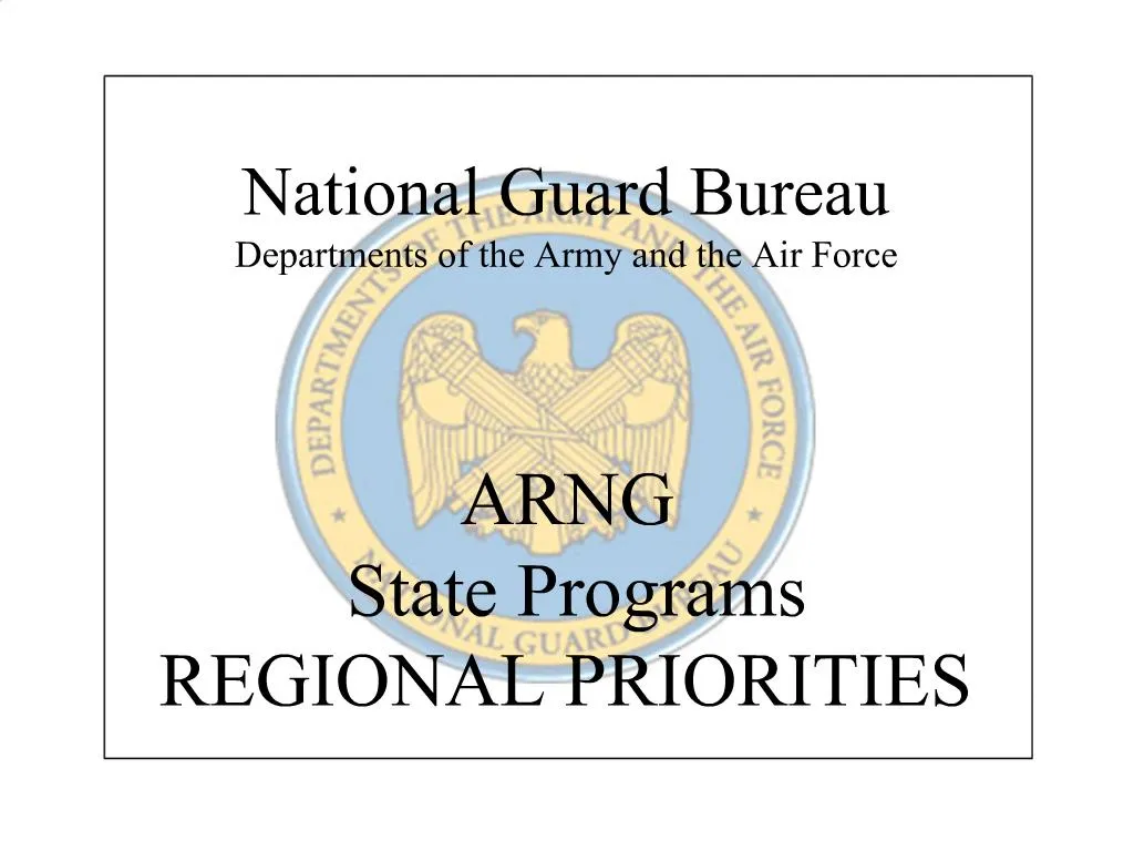 PPT - National Guard Bureau Departments of the Army and the Air Force ...