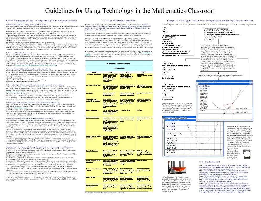 PPT - Guidelines for Using Technology in the Mathematics Classroom ...