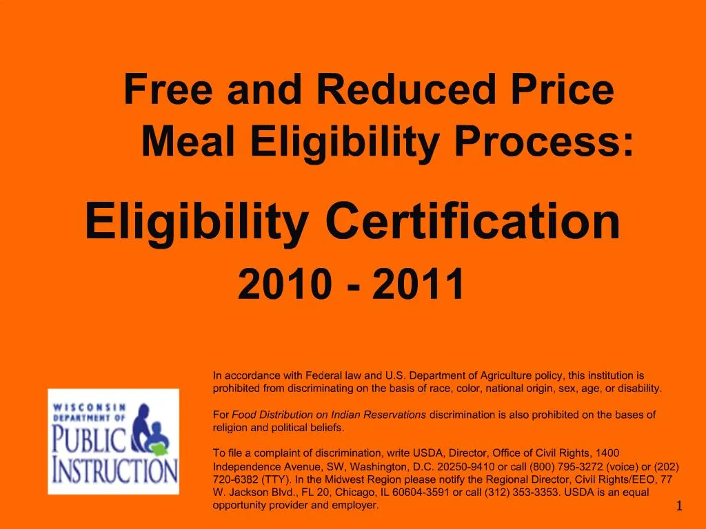 PPT - Free and Reduced Price Meal Eligibility Process: Eligibility ...