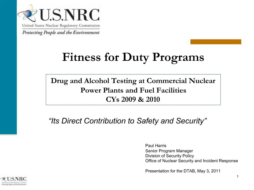 PPT - Fitness for Duty Programs PowerPoint Presentation, free download ...