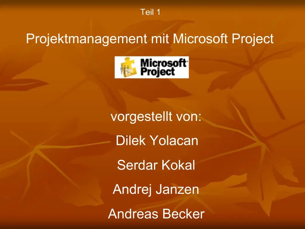 PPT - Projektmanagement mit Microsoft Project PowerPoint Presentation ...