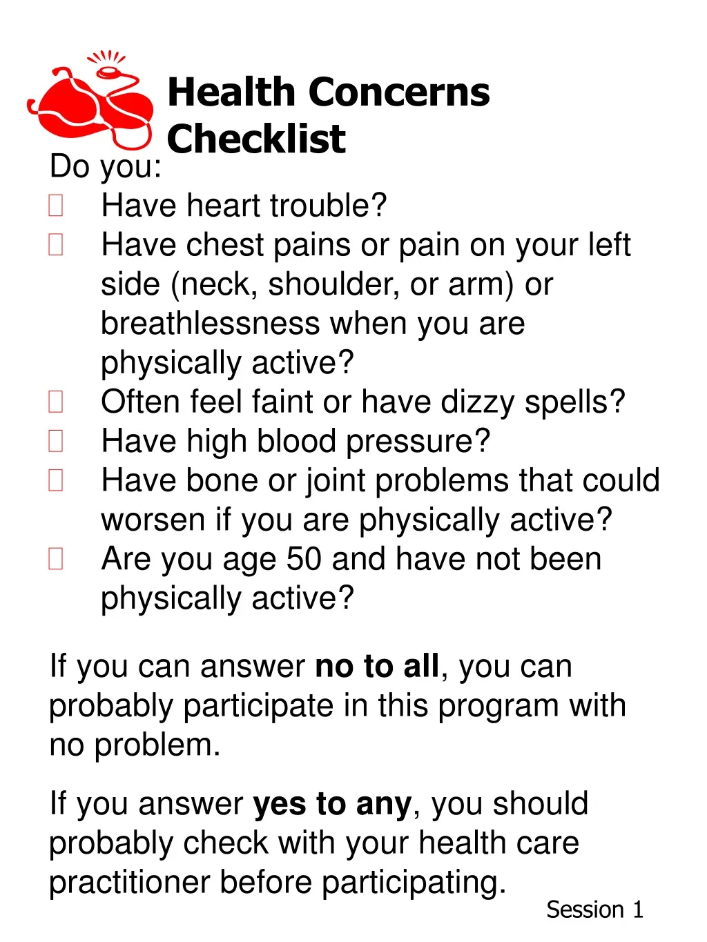 PPT - Health Concerns Checklist PowerPoint Presentation, free download ...