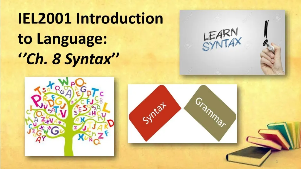 PPT - IEL2001 Introduction to Language: ‘ ’Ch. 8 Syntax ’’ PowerPoint ...