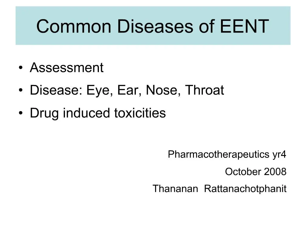 PPT - Common Diseases of EENT PowerPoint Presentation, free download ...