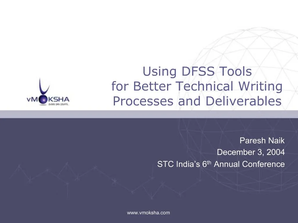 PPT - Using DFSS Tools for Better Technical Writing Processes and ...