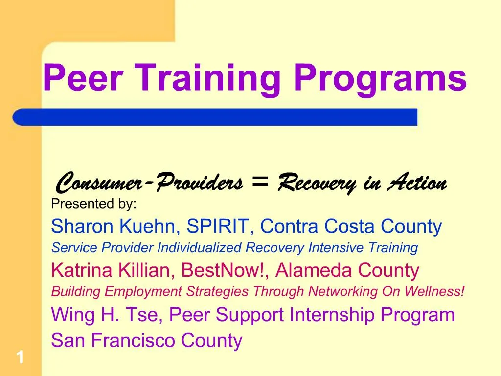 PPT - Peer Training Programs PowerPoint Presentation, free download ...