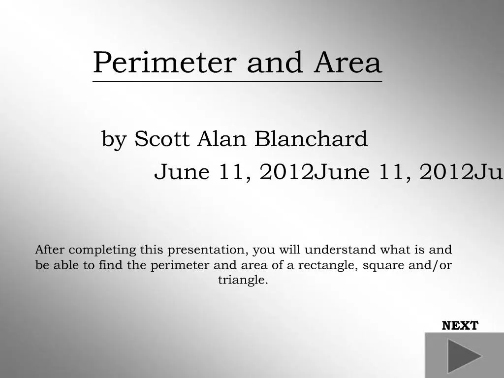 PPT - Perimeter and Area PowerPoint Presentation, free download - ID:475417