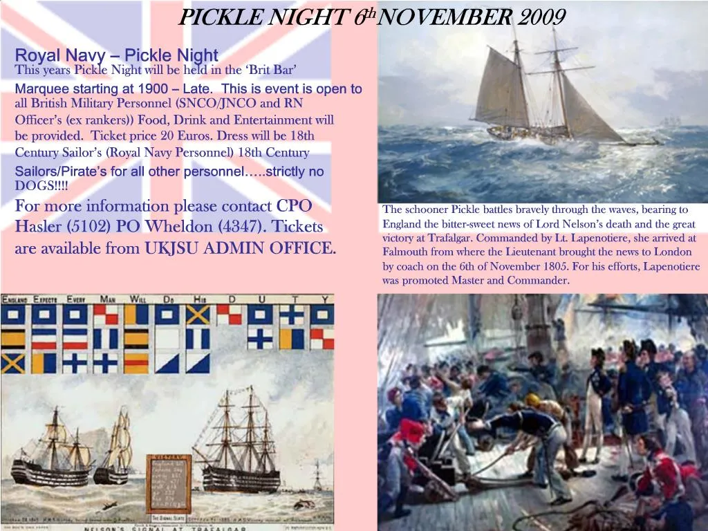 PPT - Royal Navy Pickle Night This years Pickle Night will be held in ...
