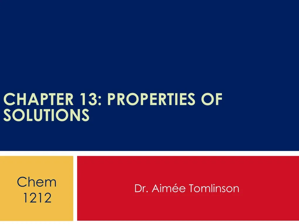 Ppt Chapter 13 Properties Of Solutions Powerpoint Presentation Free