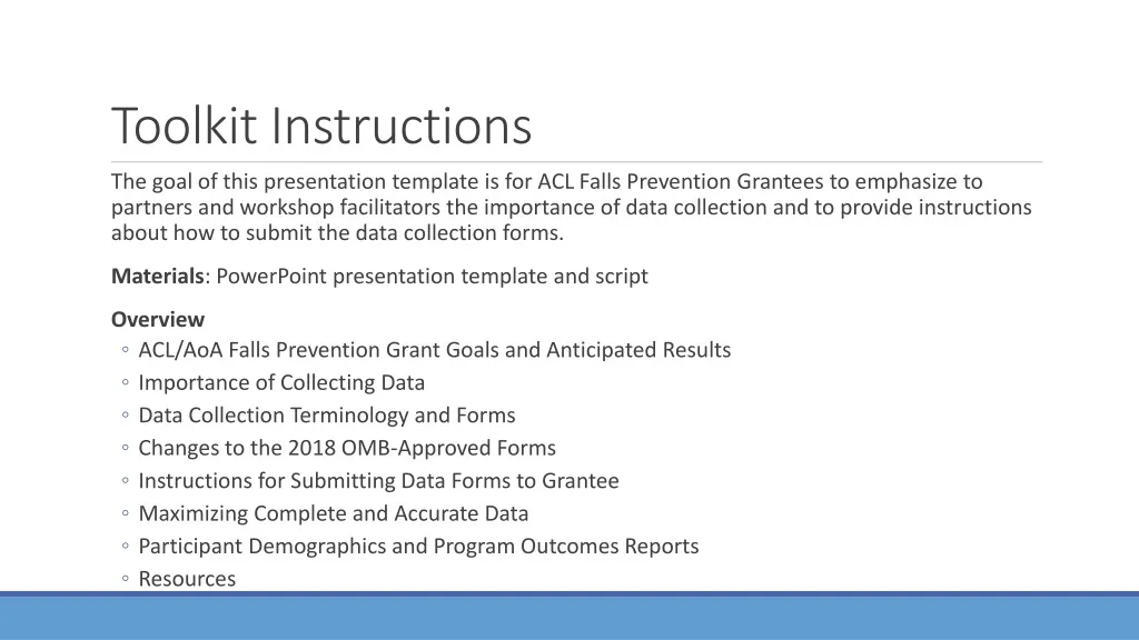PPT - Toolkit Instructions PowerPoint Presentation, free download - ID:482882
