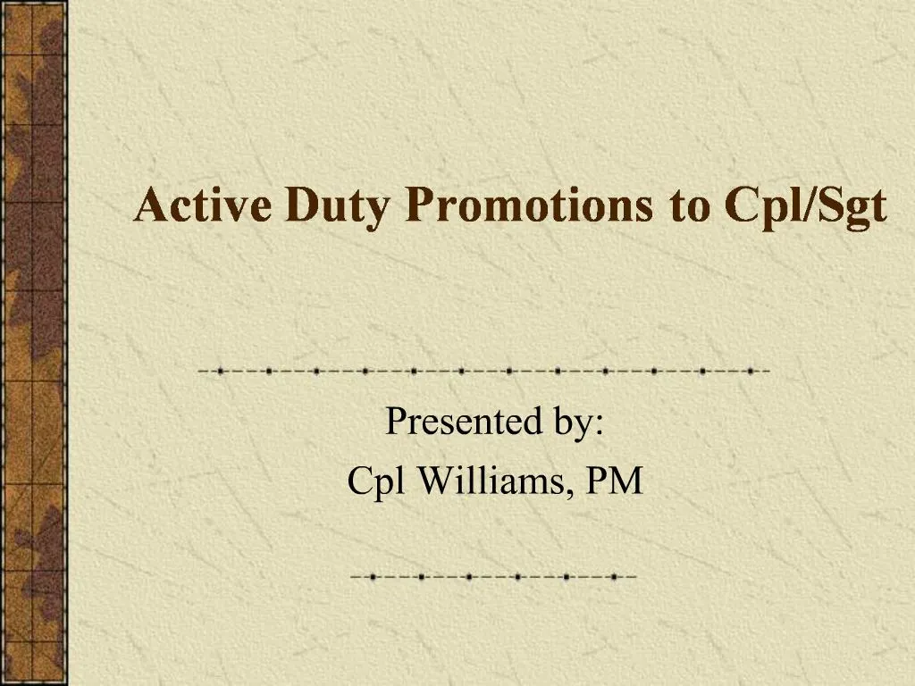 PPT - Active Duty Promotions to Cpl PowerPoint Presentation, free ...