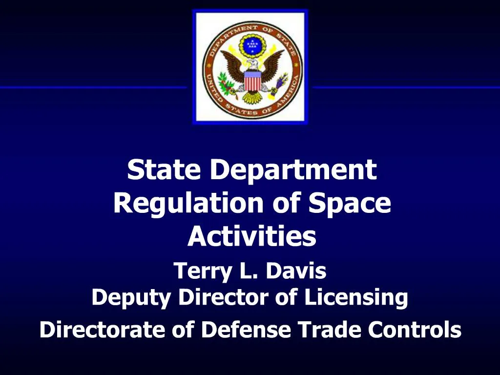 PPT - Terry L. Davis Deputy Director of Licensing Directorate of ...