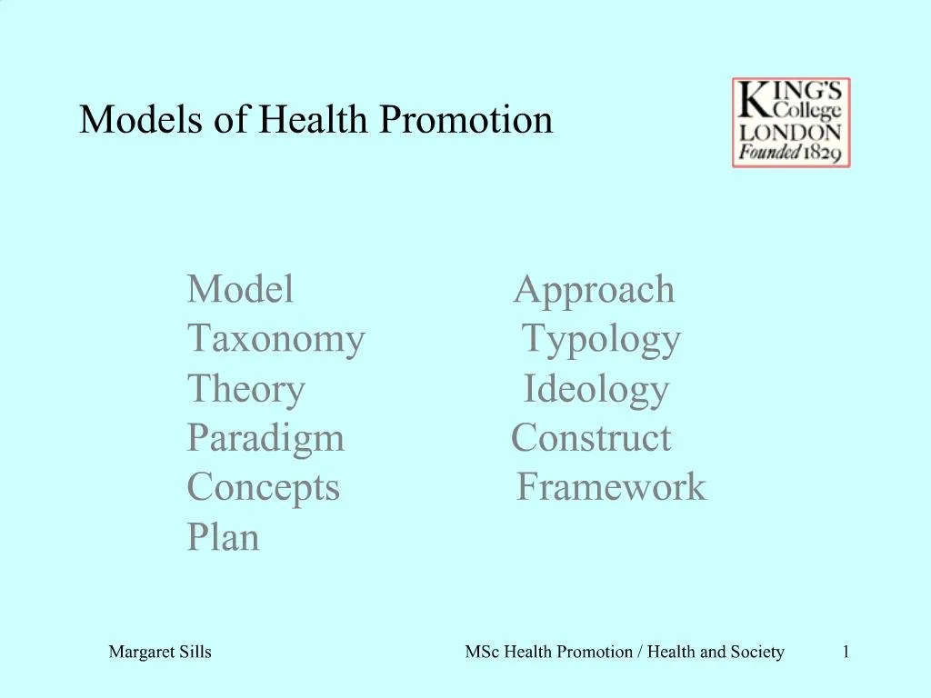 PPT - Models of Health Promotion PowerPoint Presentation, free download ...