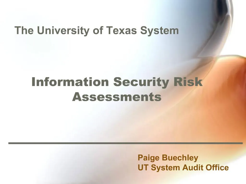 PPT - Information Security Risk Assessments PowerPoint Presentation ...