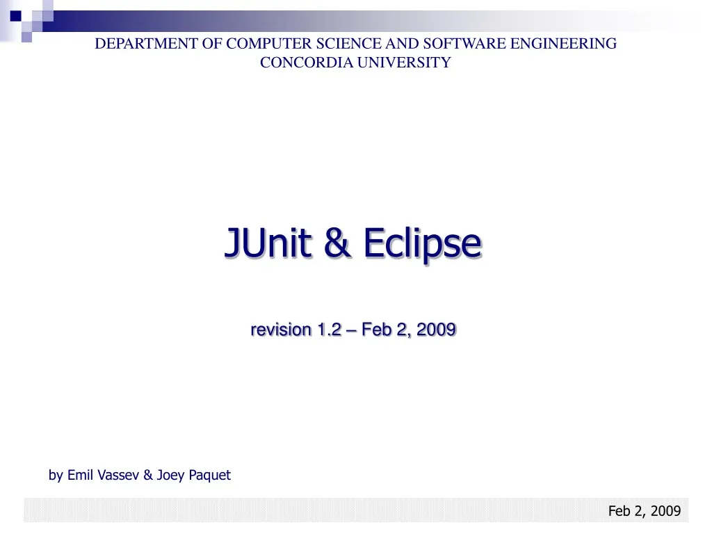 PPT - JUnit & Eclipse PowerPoint Presentation, free download - ID:486798