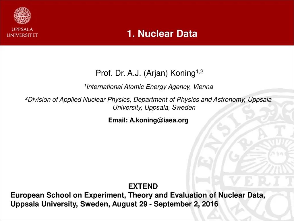 PPT - 1. Nuclear Data PowerPoint Presentation, free download - ID:487461