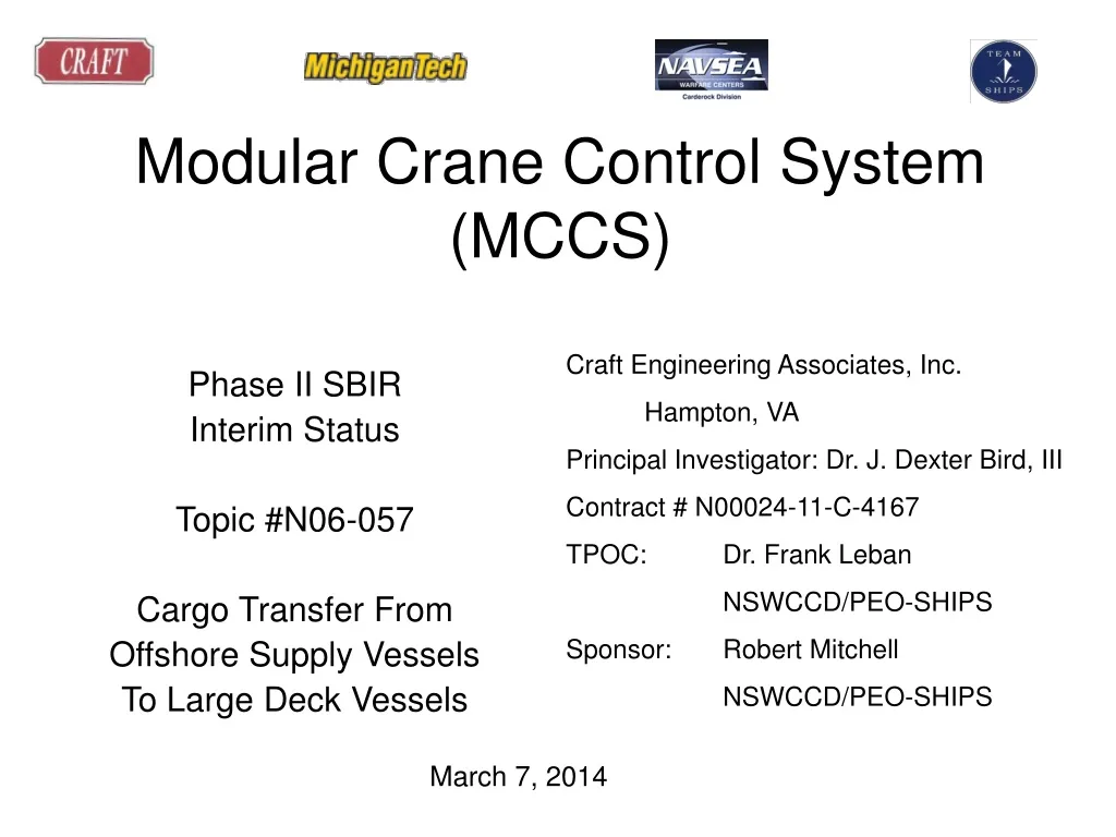PPT - Modular Crane Control System (MCCS) PowerPoint Presentation, free ...