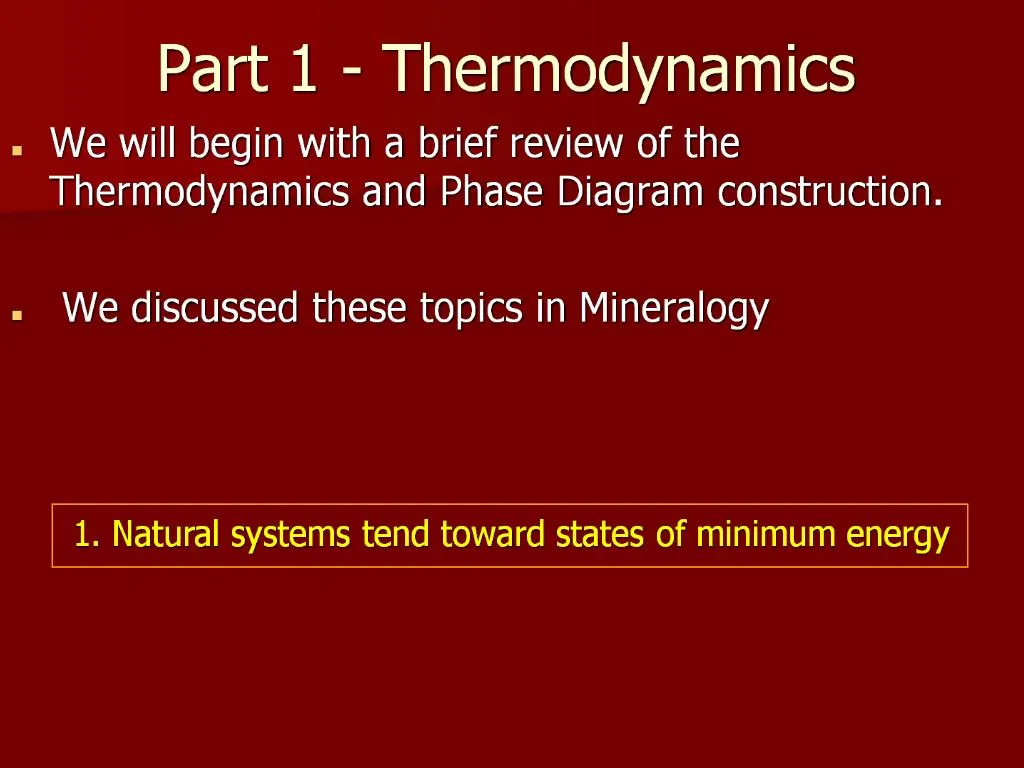 PPT - Part 1 - Thermodynamics PowerPoint Presentation, free download ...