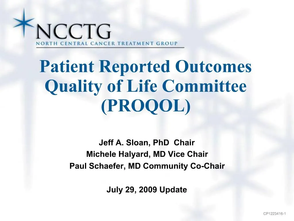 PPT - Patient Reported Outcomes Quality of Life Committee PROQOL ...