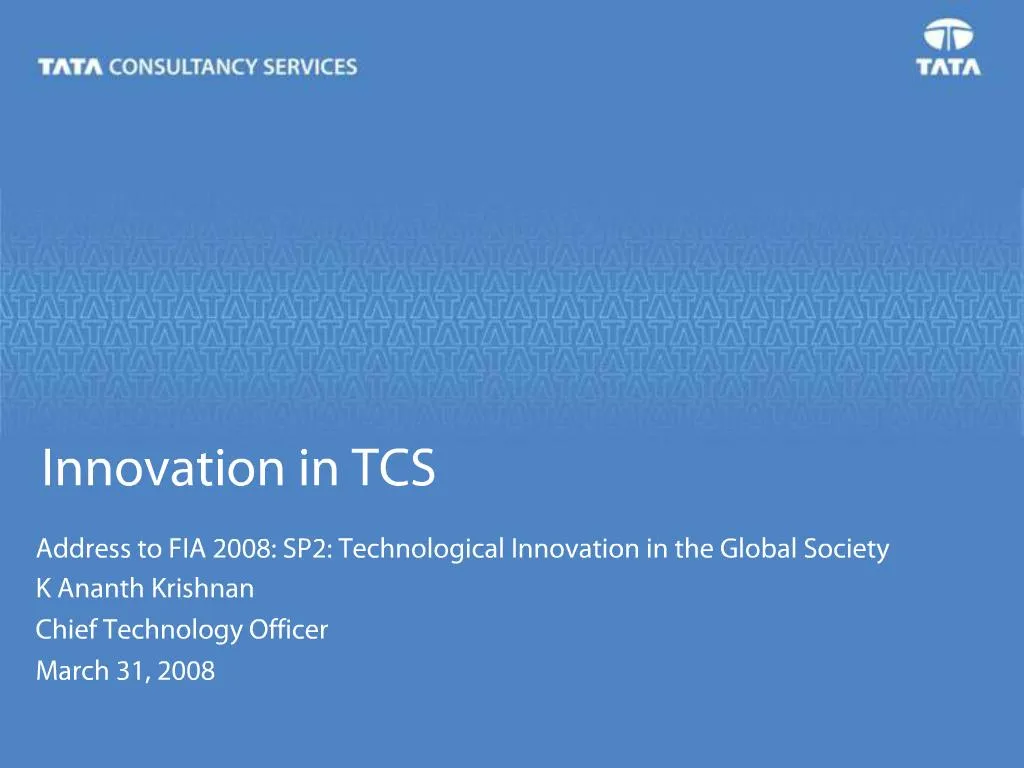 PPT - Innovation in TCS PowerPoint Presentation, free download - ID:493278