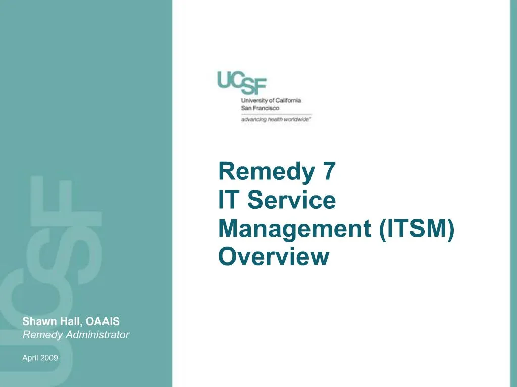 PPT - Remedy 7 IT Service Management ITSM Overview PowerPoint ...