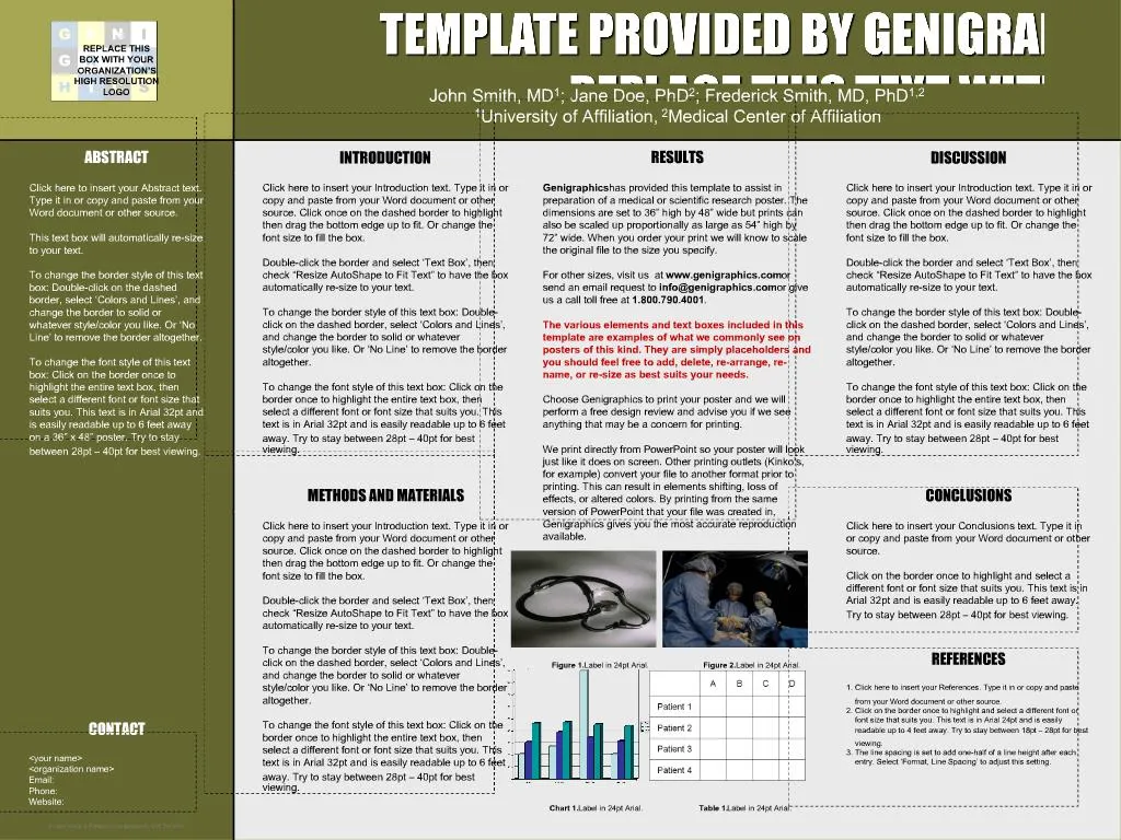 PPT - TEMPLATE PROVIDED BY GENIGRAPHICS 800.790.4001 REPLACE THIS TEXT ...