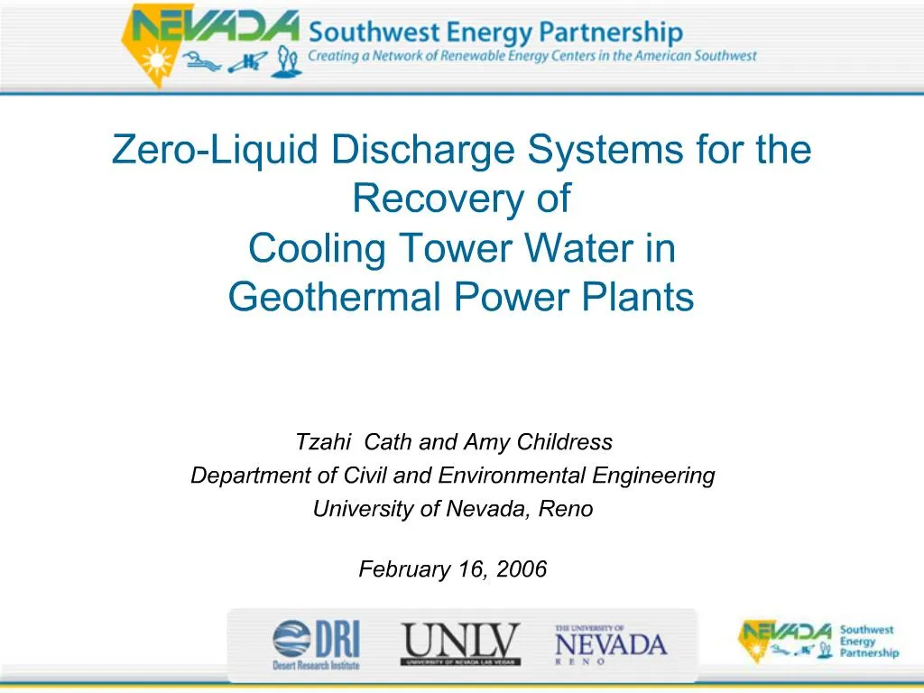 PPT - Zero-Liquid Discharge Systems for the Recovery of Cooling Tower ...