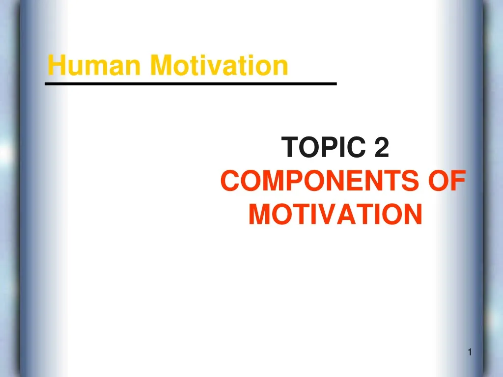 PPT - TOPIC 2 COMPONENTS OF MOTIVATION PowerPoint Presentation, free ...
