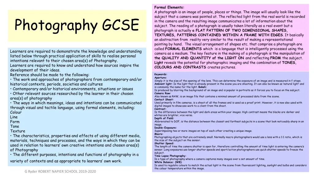 PPT - Photography GCSE PowerPoint Presentation, free download - ID:498559
