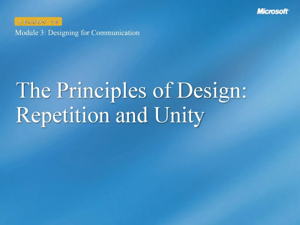 PPT - The Principles of Design: Repetition and Unity PowerPoint ...